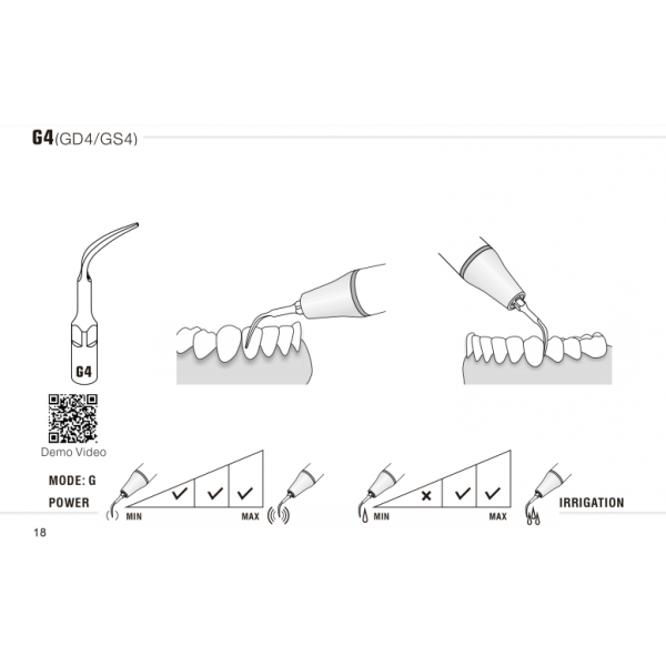Insert Supragingival type EMS modèle G4 Woodpecker - Prophylaxie